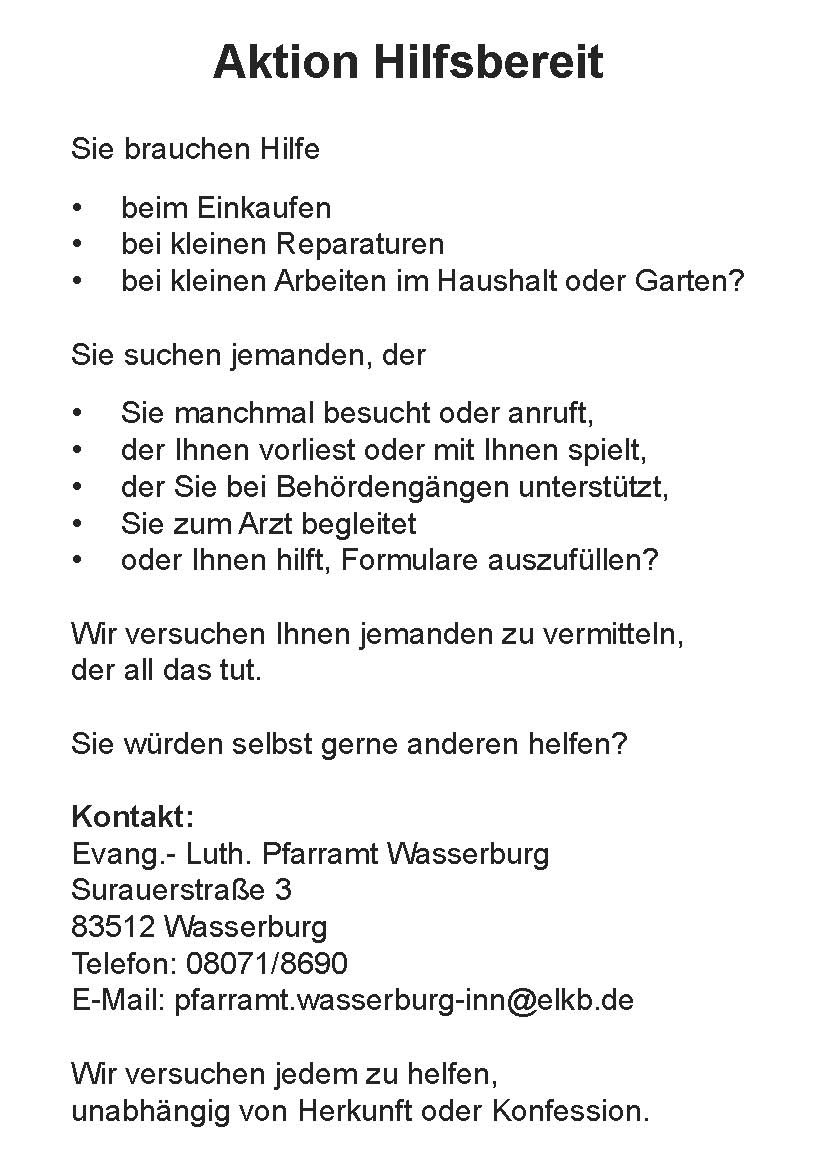 Aktion "hilfsbereit" | Evangelisch-Lutherische Kirchengemeinde ...